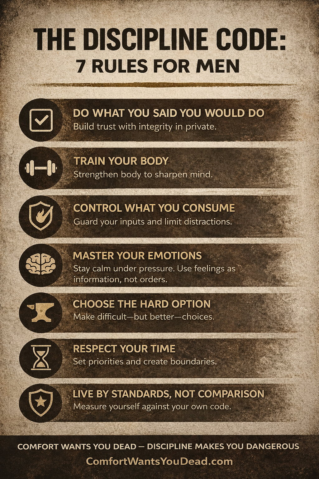 Discipline Rules for Men: A Code of Honor for Strength and Growth ...